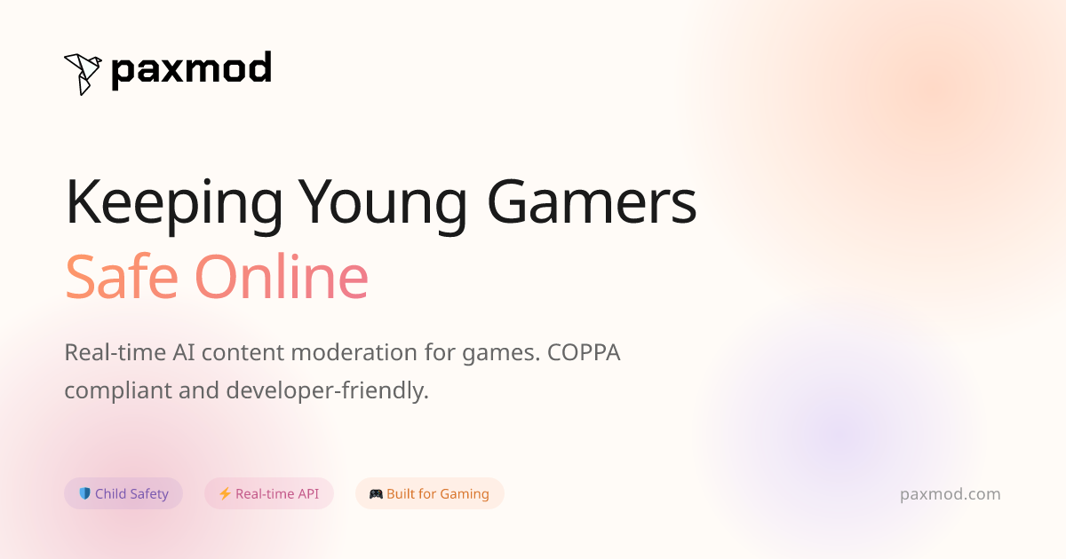 Paxmod: AI Chat Moderation API for Game Developers